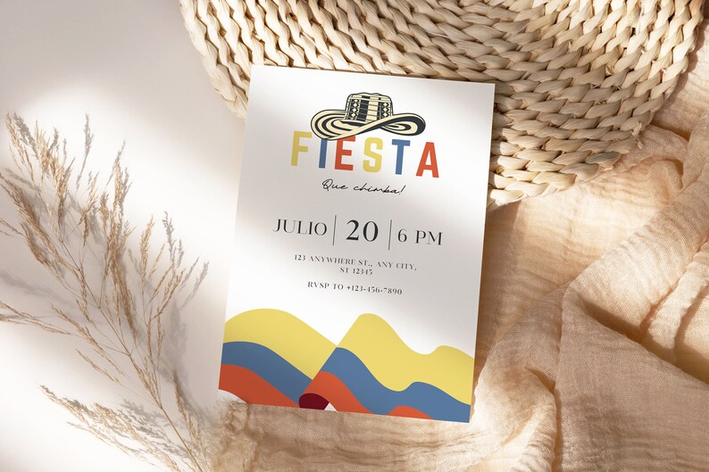 Colombian Fiesta Party Invitation, Independence Day or Soccer Finals ...
