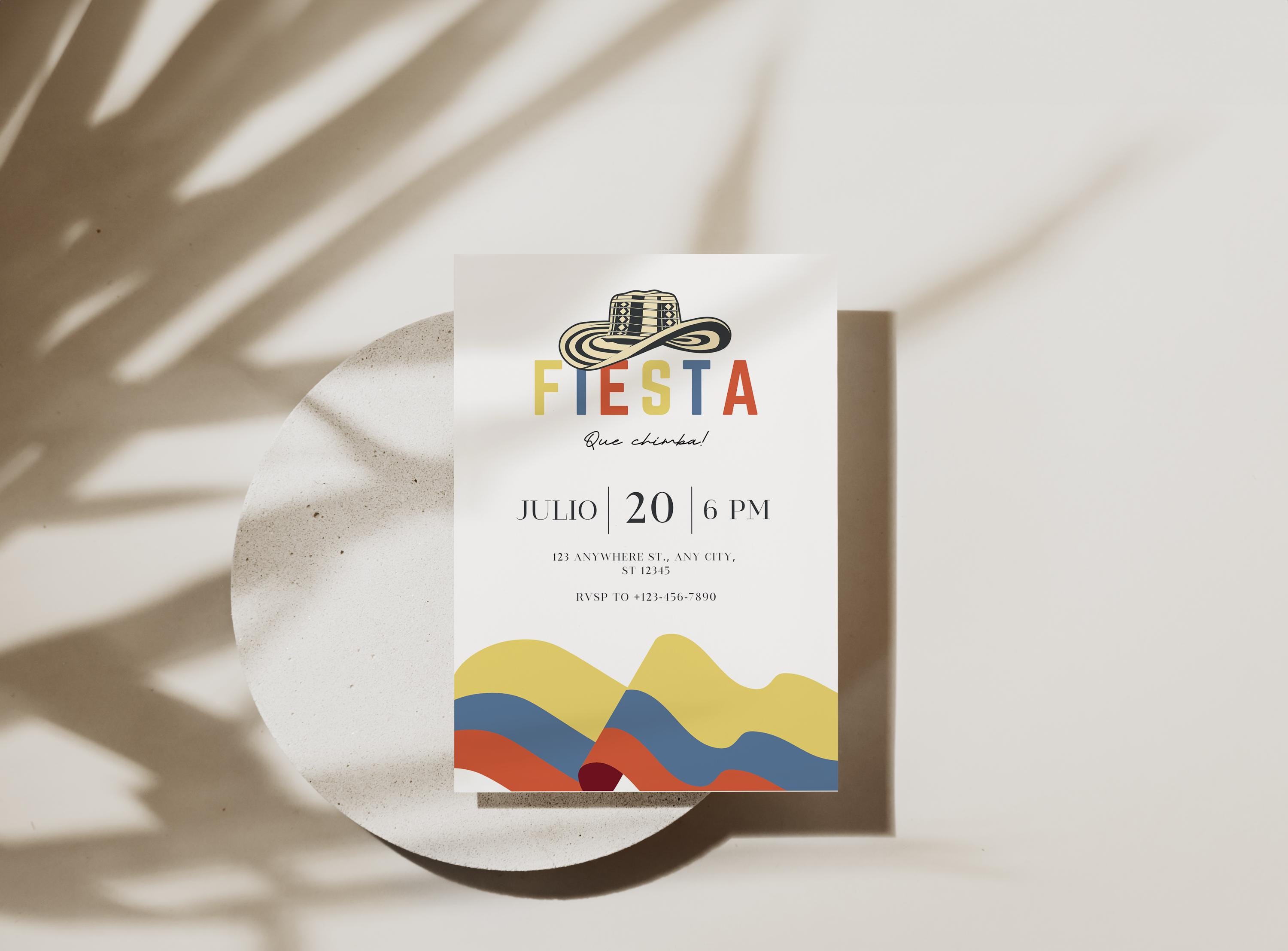 Colombian Fiesta Party Invitation, Independence Day or Soccer Finals ...