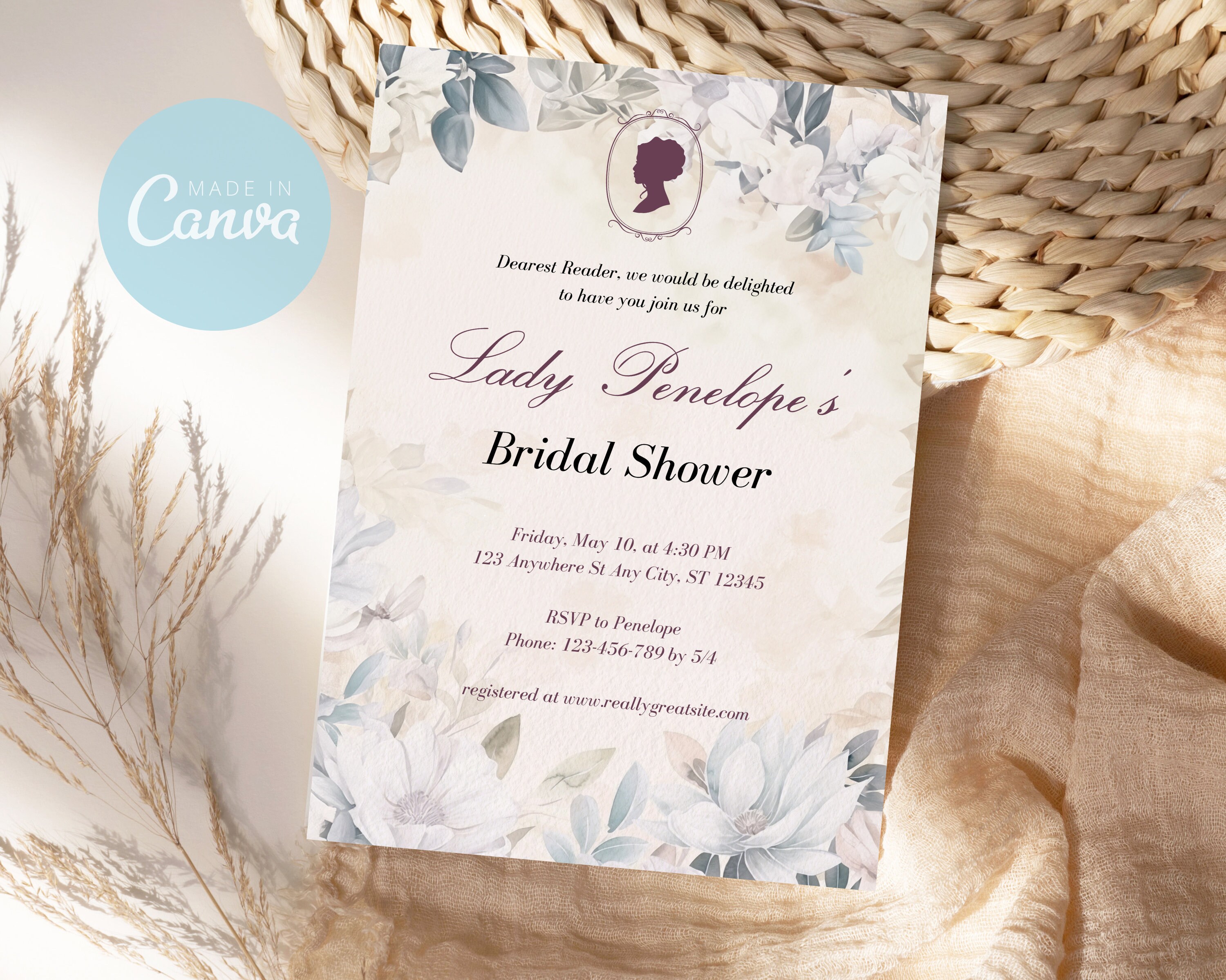 Regency Era Bridal Shower Invitation, Society Papers, Vintage Victorian ...