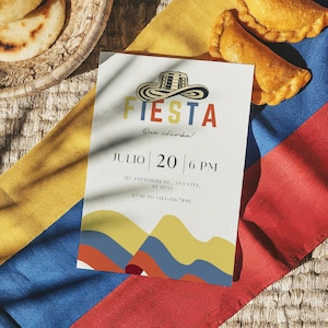 Colombian Fiesta Party Invitation, Independence Day or Soccer Finals ...