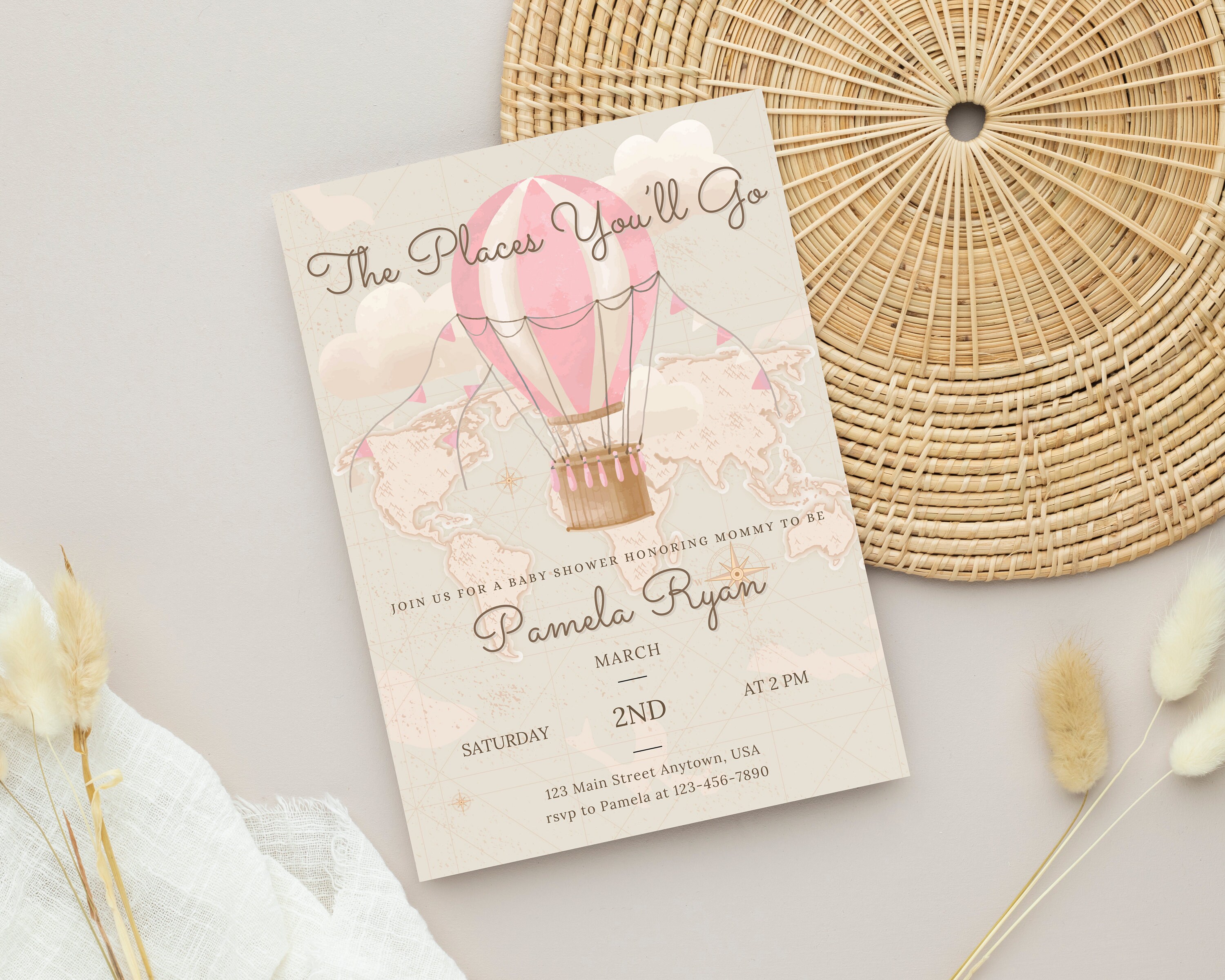 Adventure Awaits Baby Shower Invitation, Places You'll Go Invite ...