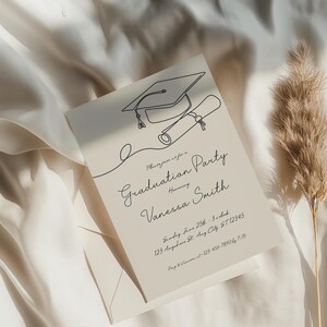 Class of 2025 Graduation Invitation, Minimalist College Commencement ...