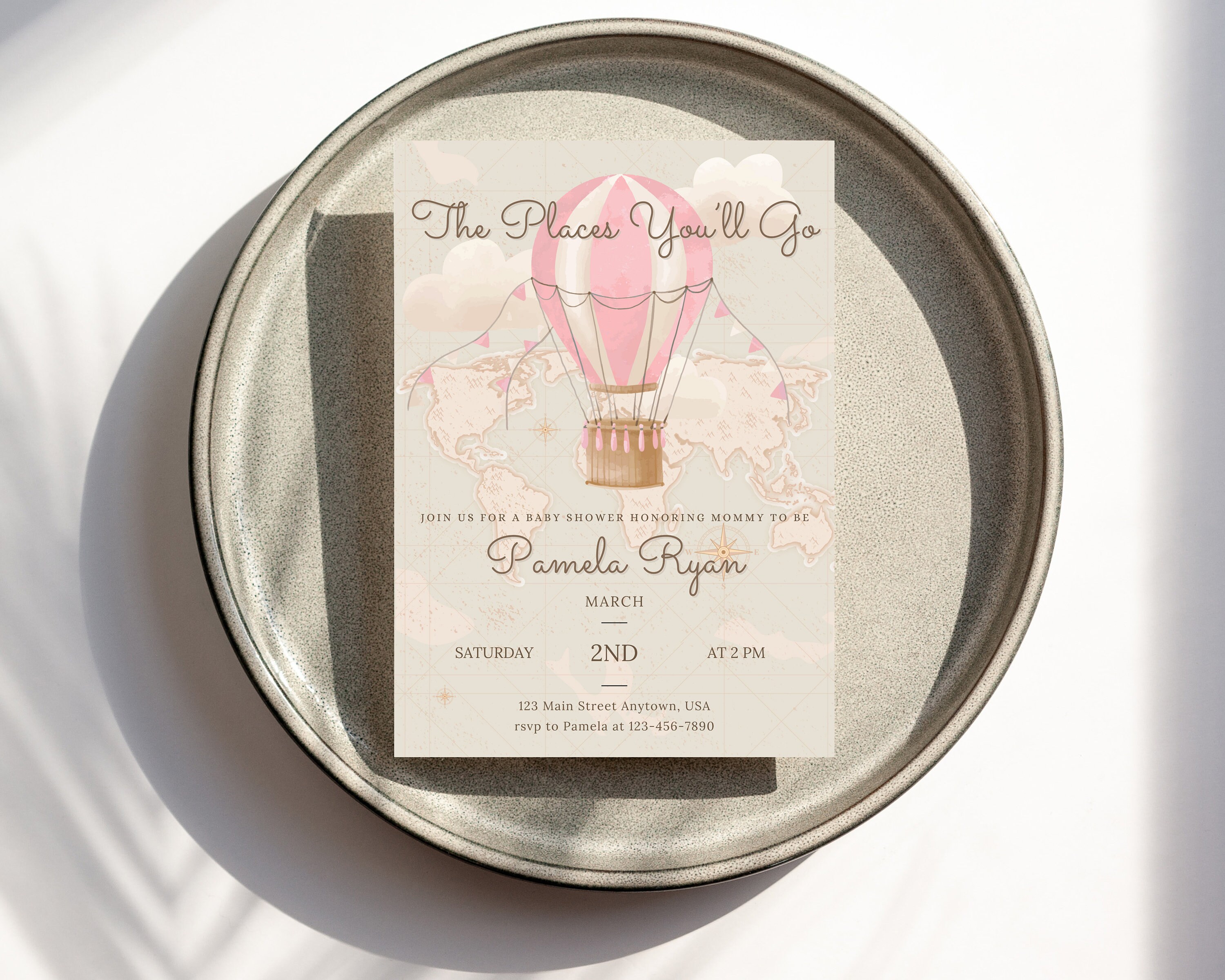 Adventure Awaits Baby Shower Invitation, Places You'll Go Invite ...