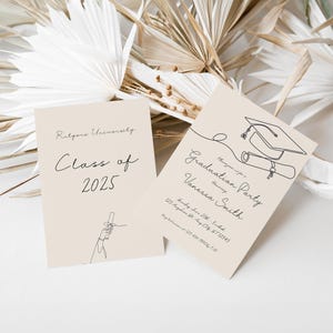Class of 2025 Graduation Invitation, Minimalist College Commencement ...