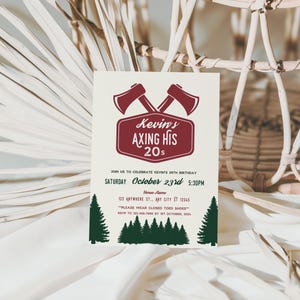 Axe Throwing Birthday Invitation, Axing His 20s Birthday Card ...