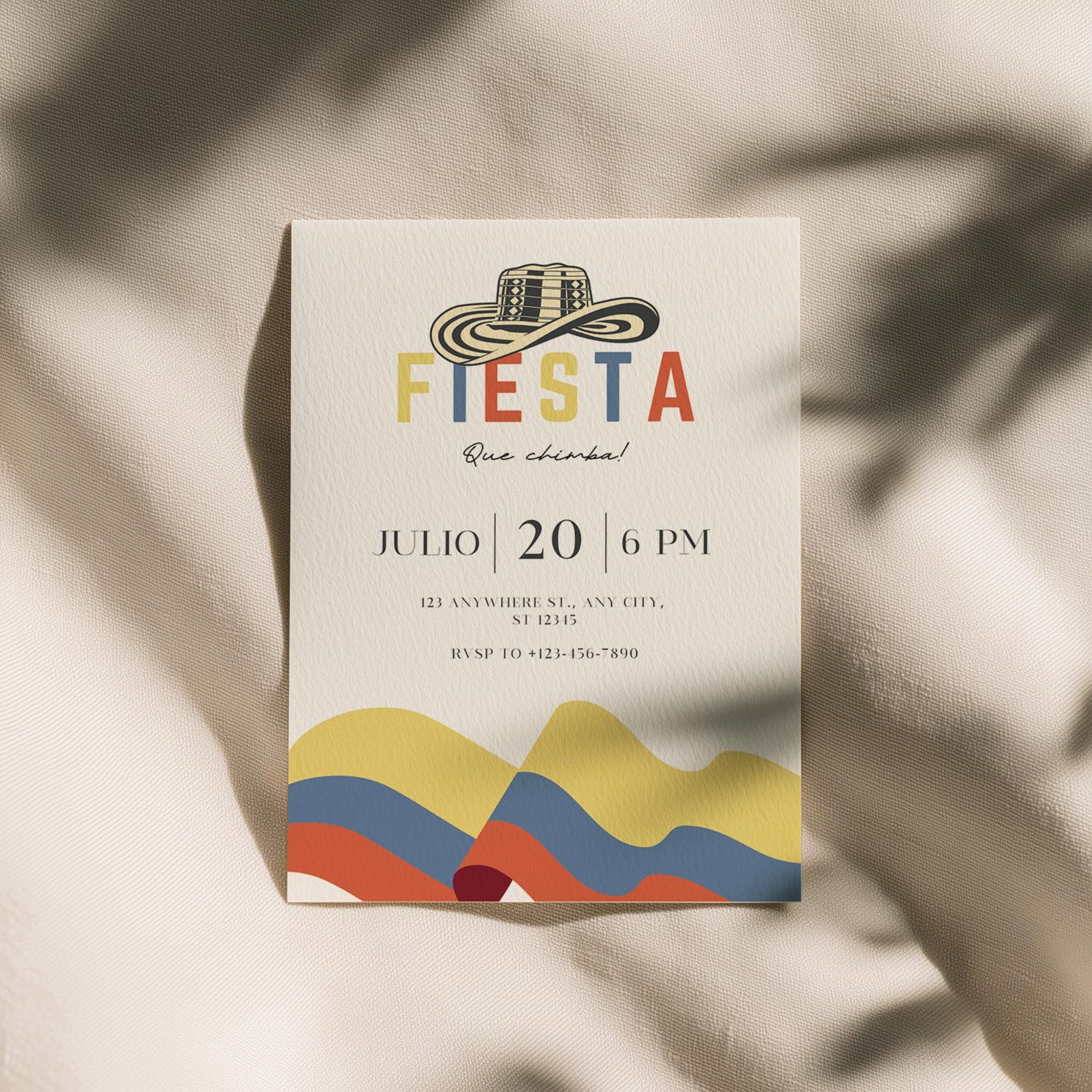 Colombian Fiesta Party Invitation, Independence Day or Soccer Finals ...