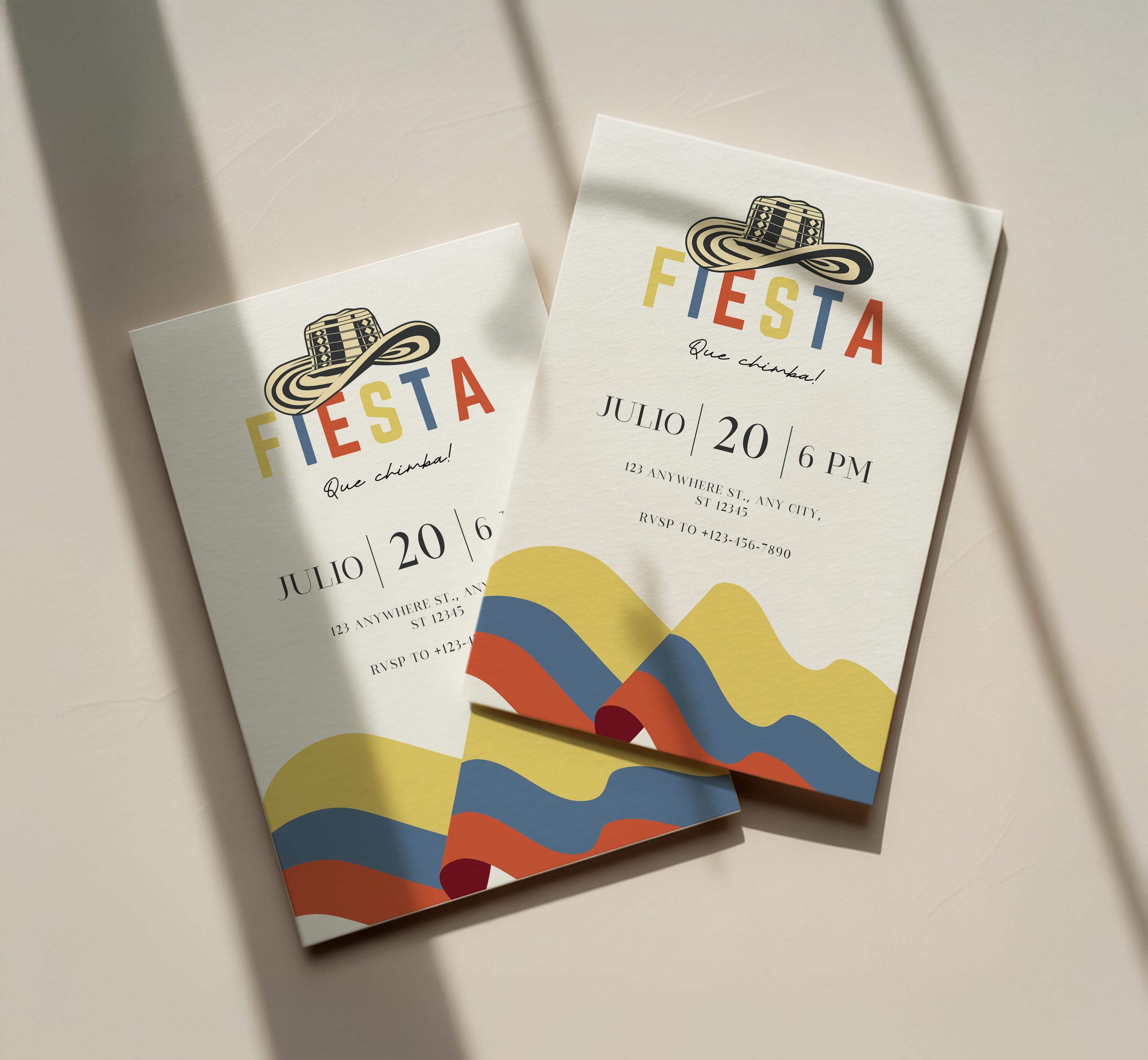 Colombian Fiesta Party Invitation, Independence Day or Soccer Finals ...
