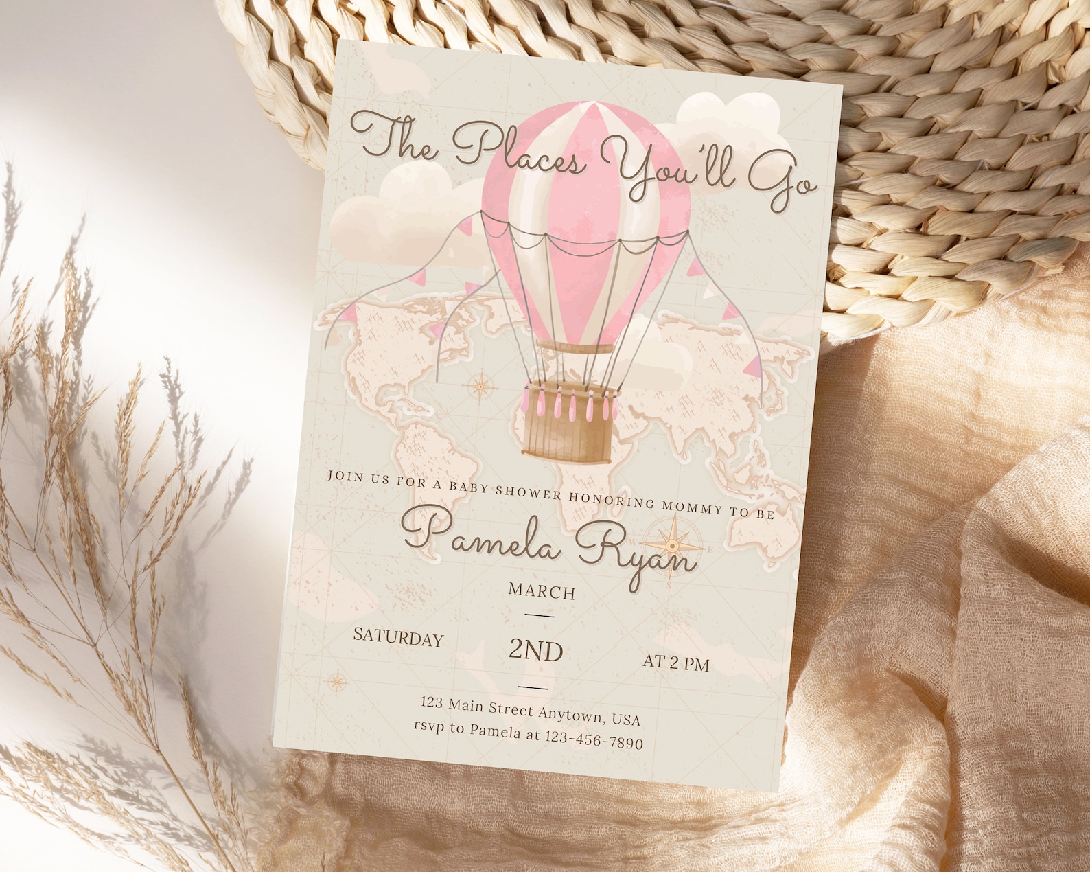 Adventure Awaits Baby Shower Invitation, Places You'll Go Invite ...