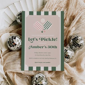 Pickleball Birthday Invitation, Let’s Pickle Party Invite, Gender ...