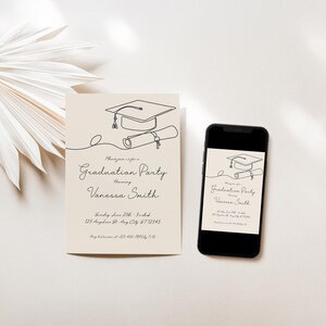Class of 2025 Graduation Invitation, Minimalist College Commencement ...