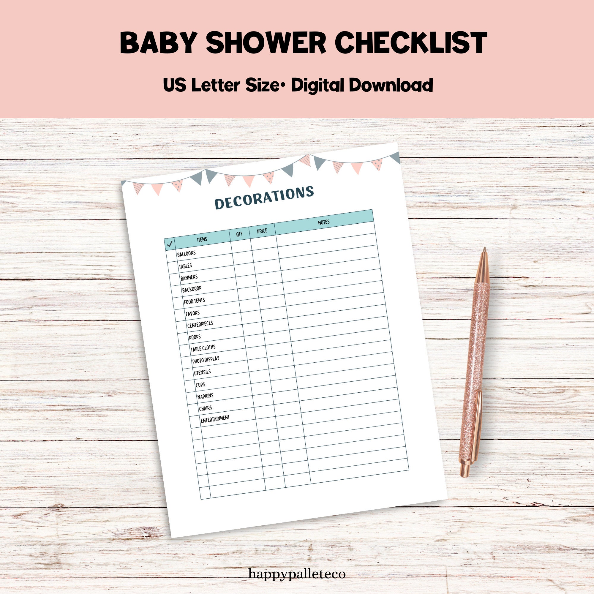 Baby Shower Checklist PDF Baby Shower Planning Checklist for Host Baby ...