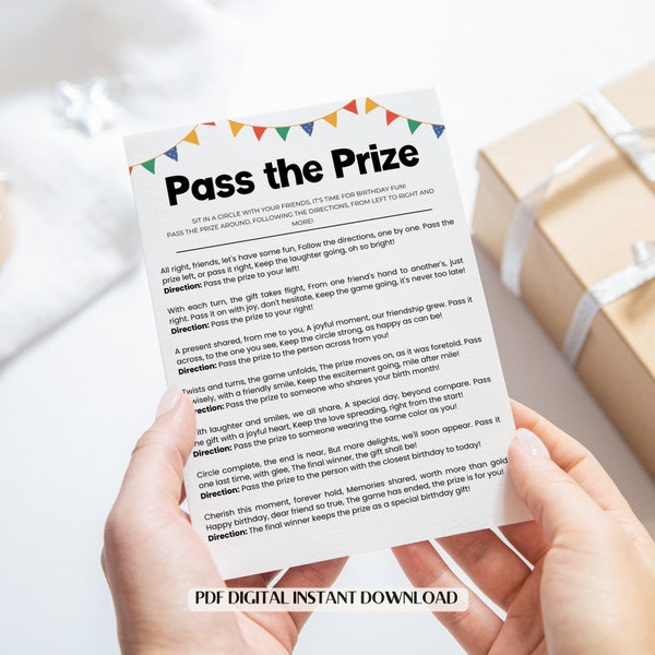 Pass the Prize - Etsy
