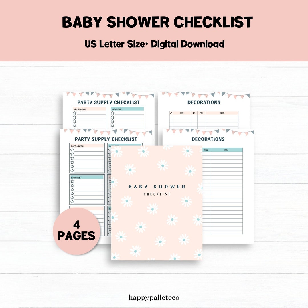 Baby Shower Checklist PDF Baby Shower Planning Checklist for Host Baby ...
