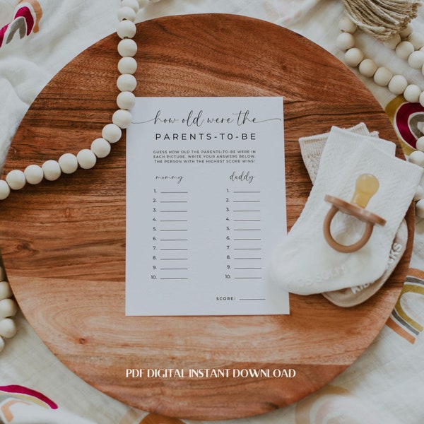 Guess the Age Baby Shower Game - Etsy