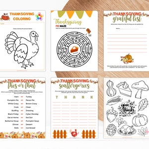 Printable Thanksgiving Activities for Kids, Thanksgiving Activity Pack ...