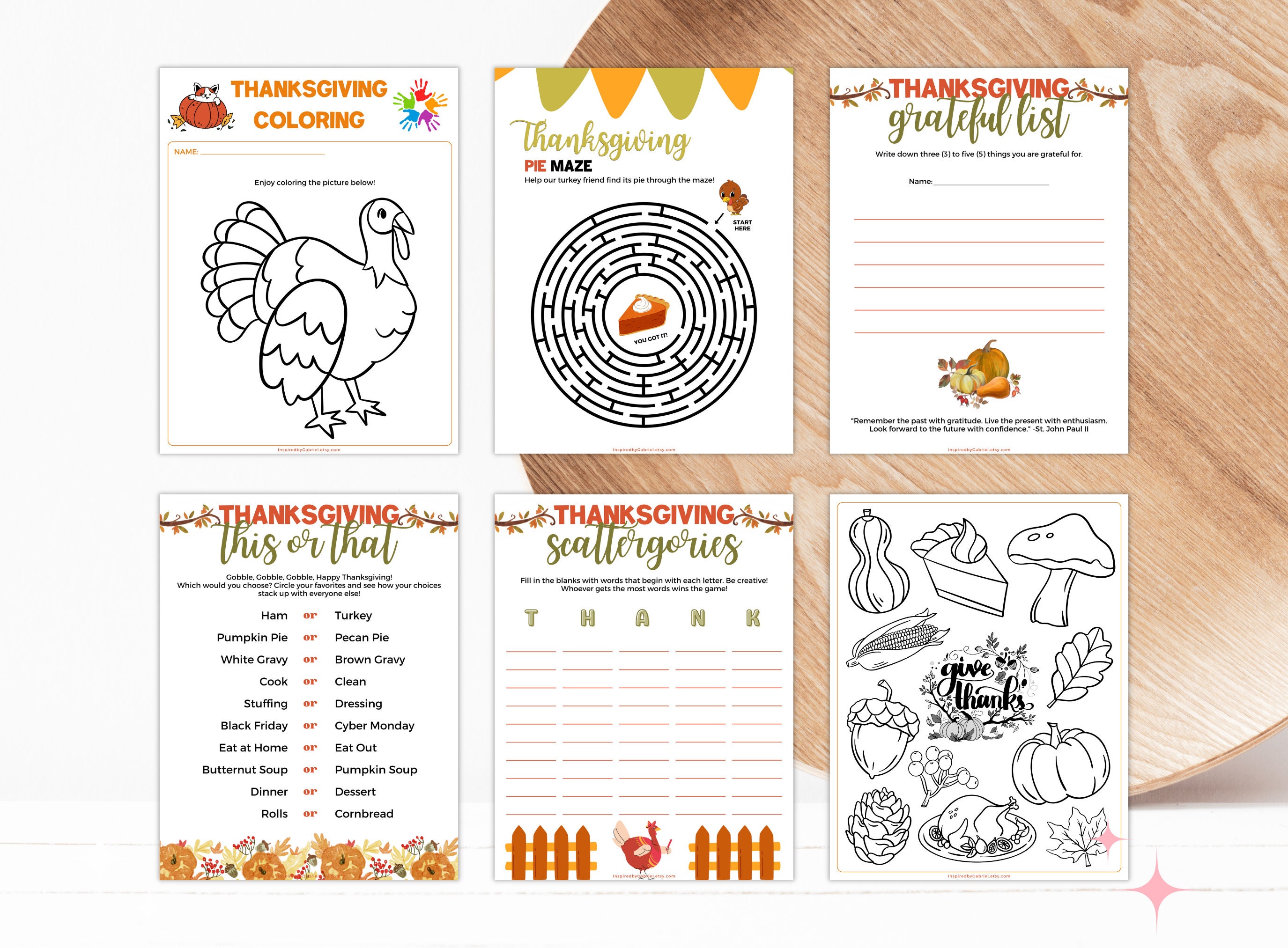 Printable Thanksgiving Activities for Kids, Thanksgiving Activity Pack ...