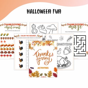 Printable Thanksgiving Activities for Kids, Thanksgiving Activity Pack ...