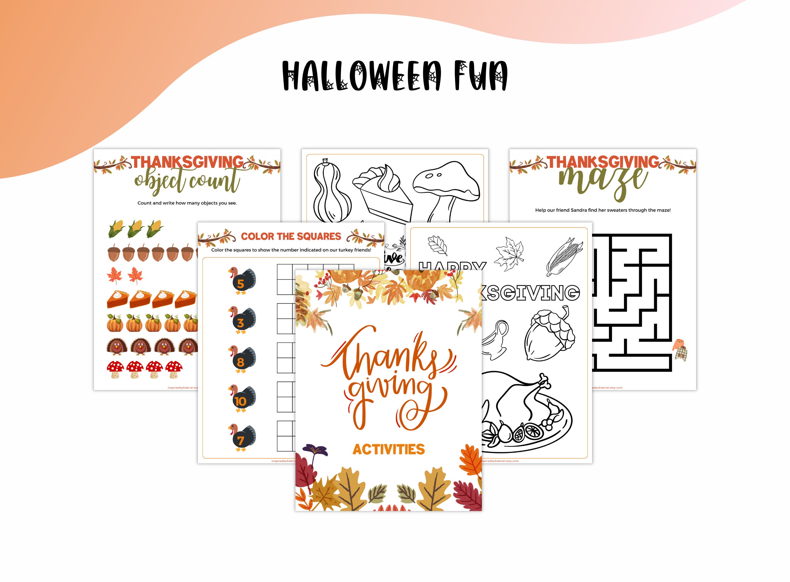 Printable Thanksgiving Activities for Kids, Thanksgiving Activity Pack ...
