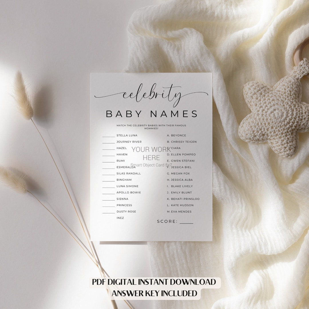 Celebrity Baby Names Game Who is That Baby Baby Shower Celebrity Baby ...