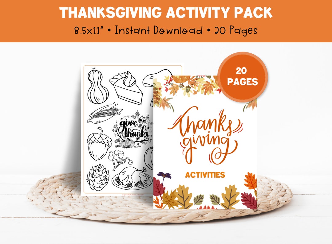 Printable Thanksgiving Activities for Kids, Thanksgiving Activity Pack ...