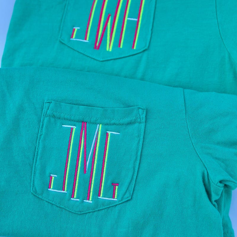 Monogram Pocket Tee - Etsy