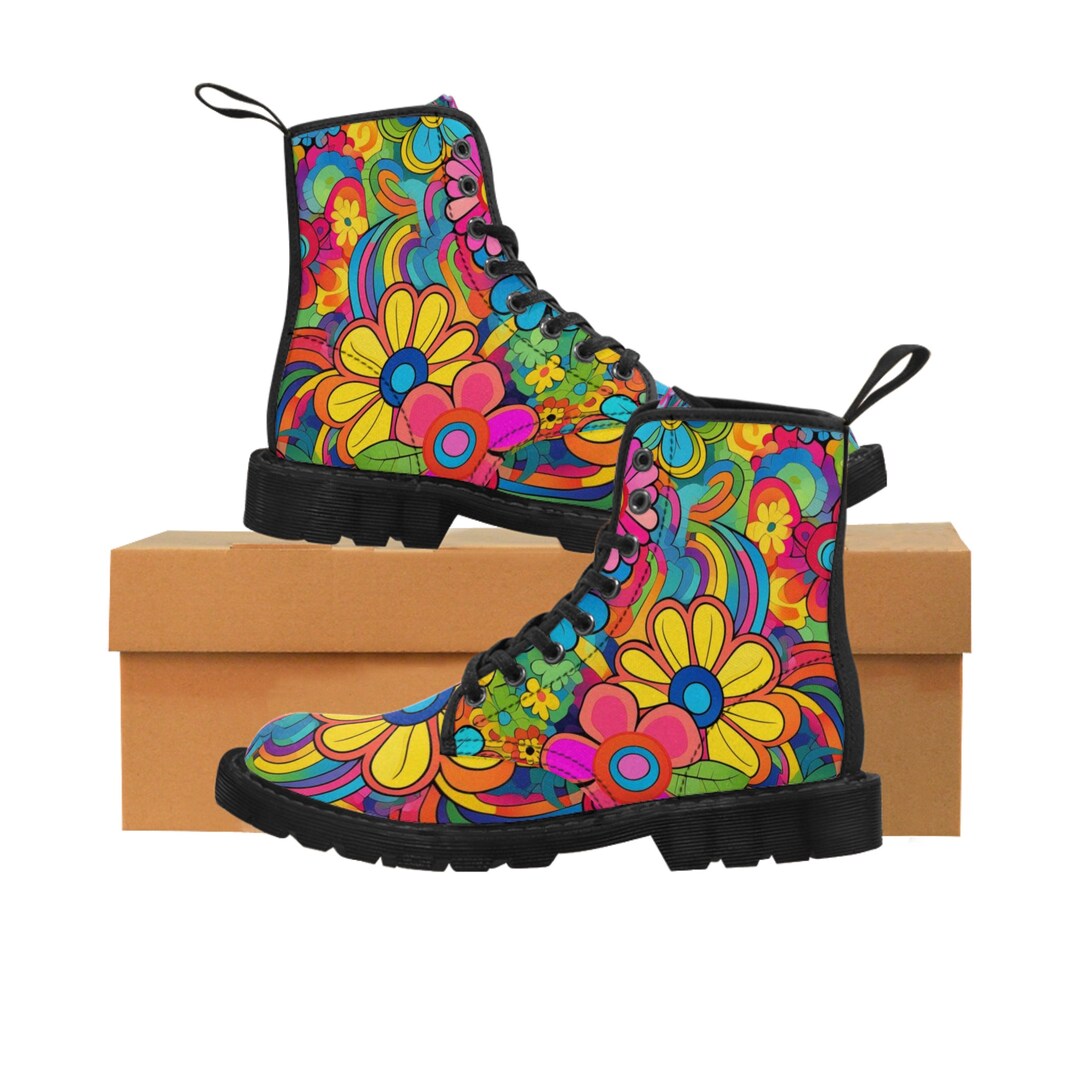 Canvas Boots | Womens Boots | Womens Canvas Floral Boots | Floral Boots ...
