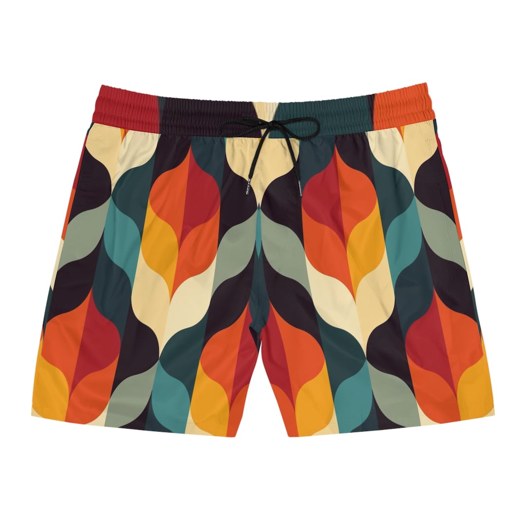 Men's Mid-length Swim Shorts Men's Bathing Suit Men's Swimming Trunks ...