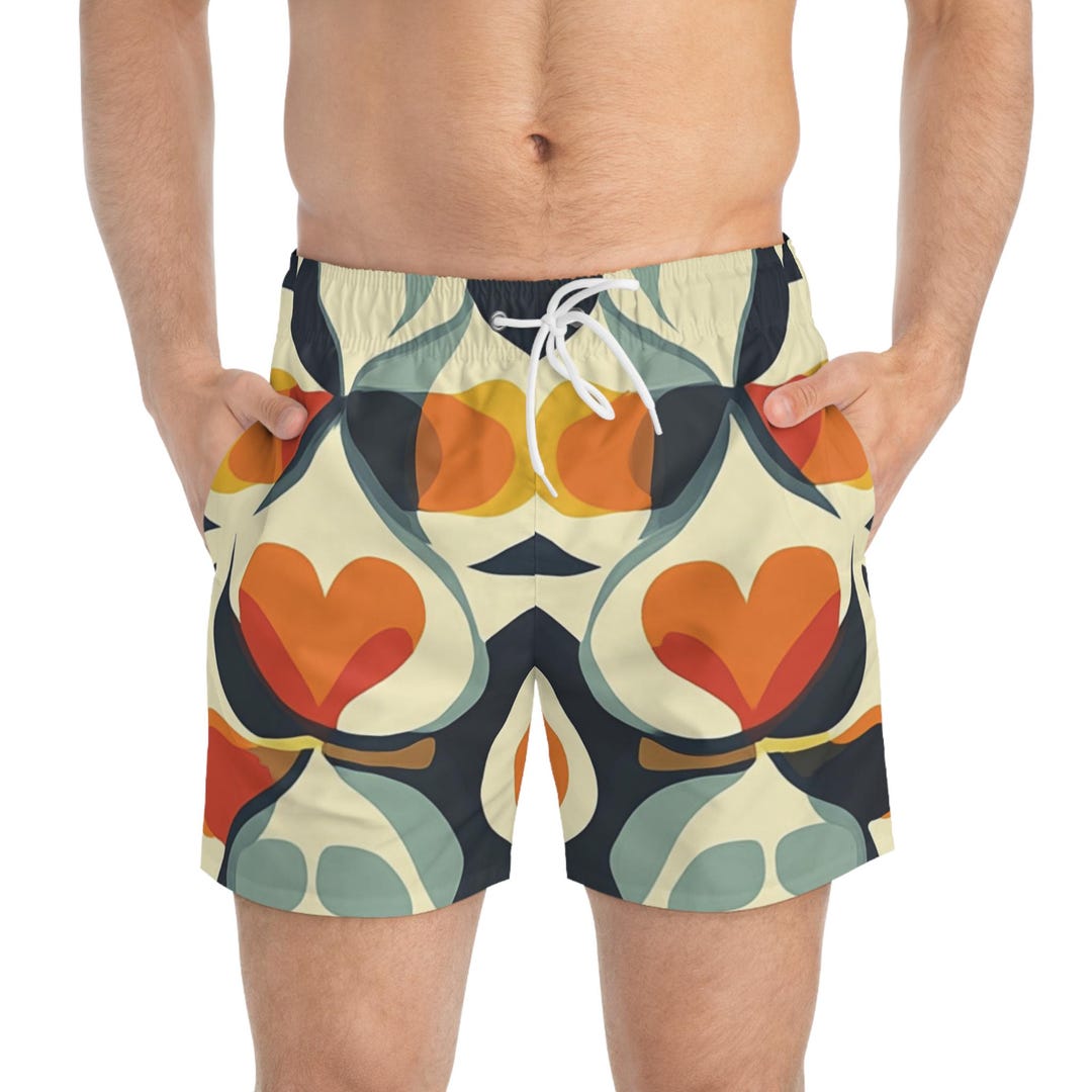 Retro Mens Swim Shorts: Funky Beach Pool Wear - Etsy