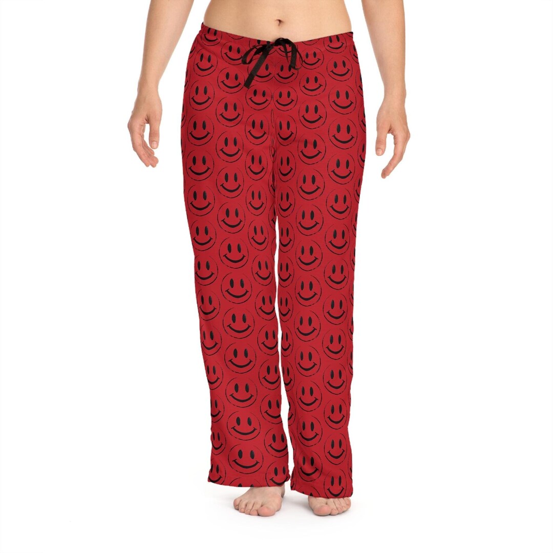 Smiley Face Pajama Pants: Women's Polyester Lounge Bottoms - Etsy