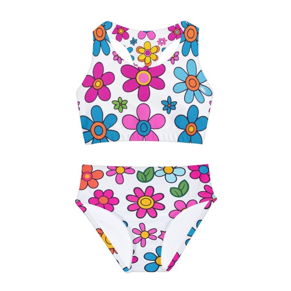Two Piece Girls Bathing Suit Etsy