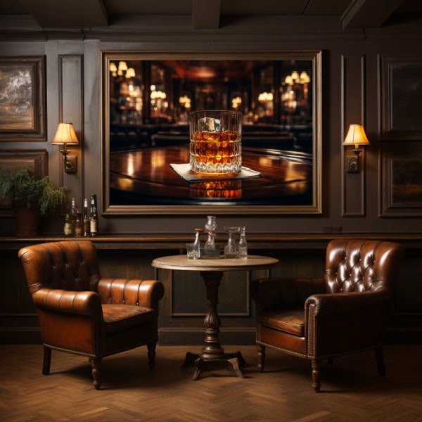 Whiskey Barrel Oil Canvas Print Flamming Charred Oak Barrel Man Cave ...
