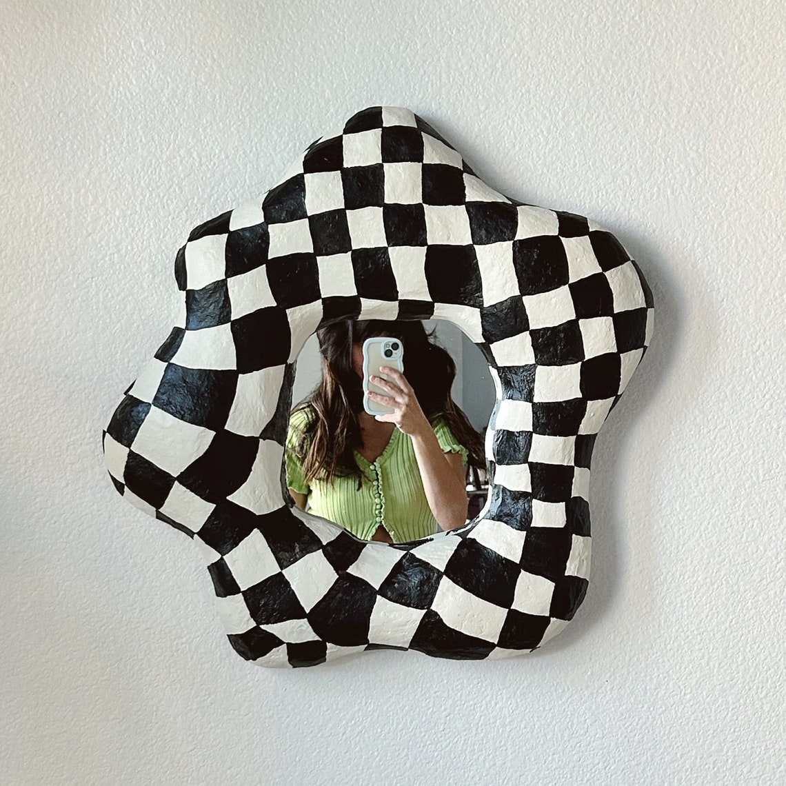 Checkered Plaster Mirror - Etsy