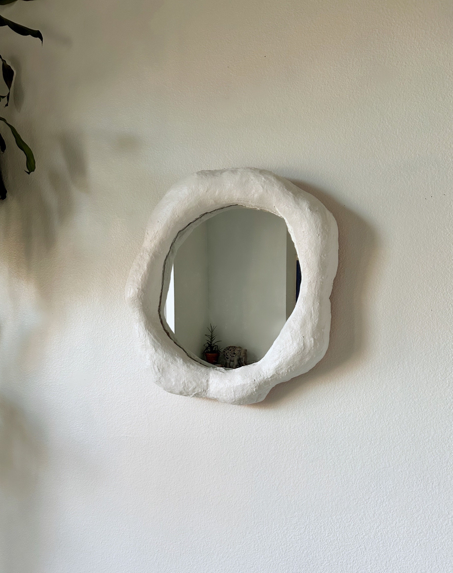 Round Chunky Organic Plaster Mirror - Etsy