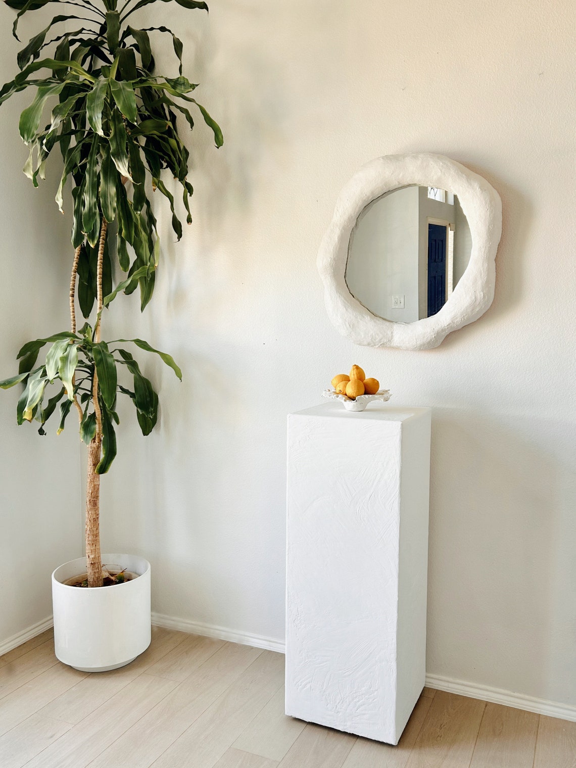 Round Chunky Organic Plaster Mirror - Etsy