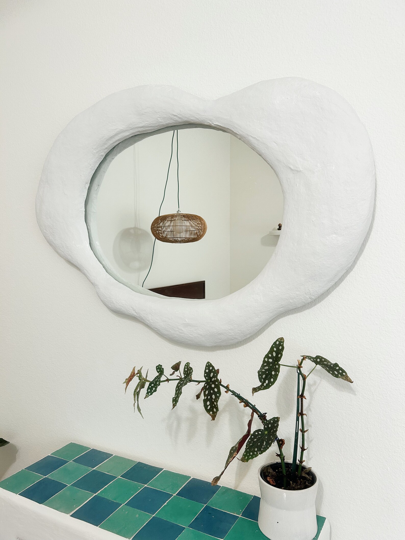 Large Oval Plaster Mirror - Etsy