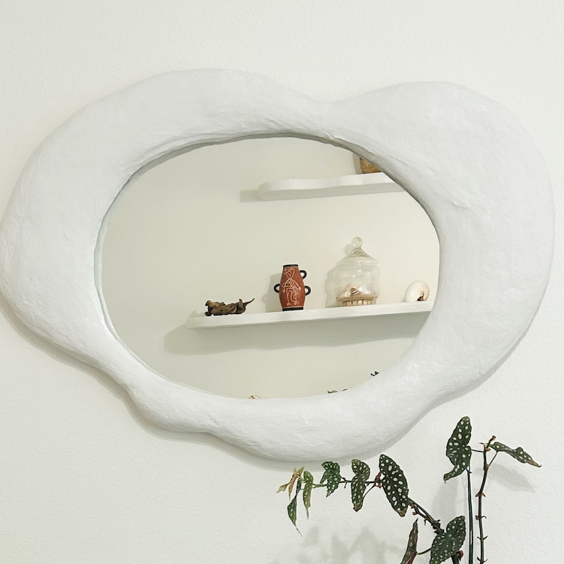 Large Oval Plaster Mirror - Etsy