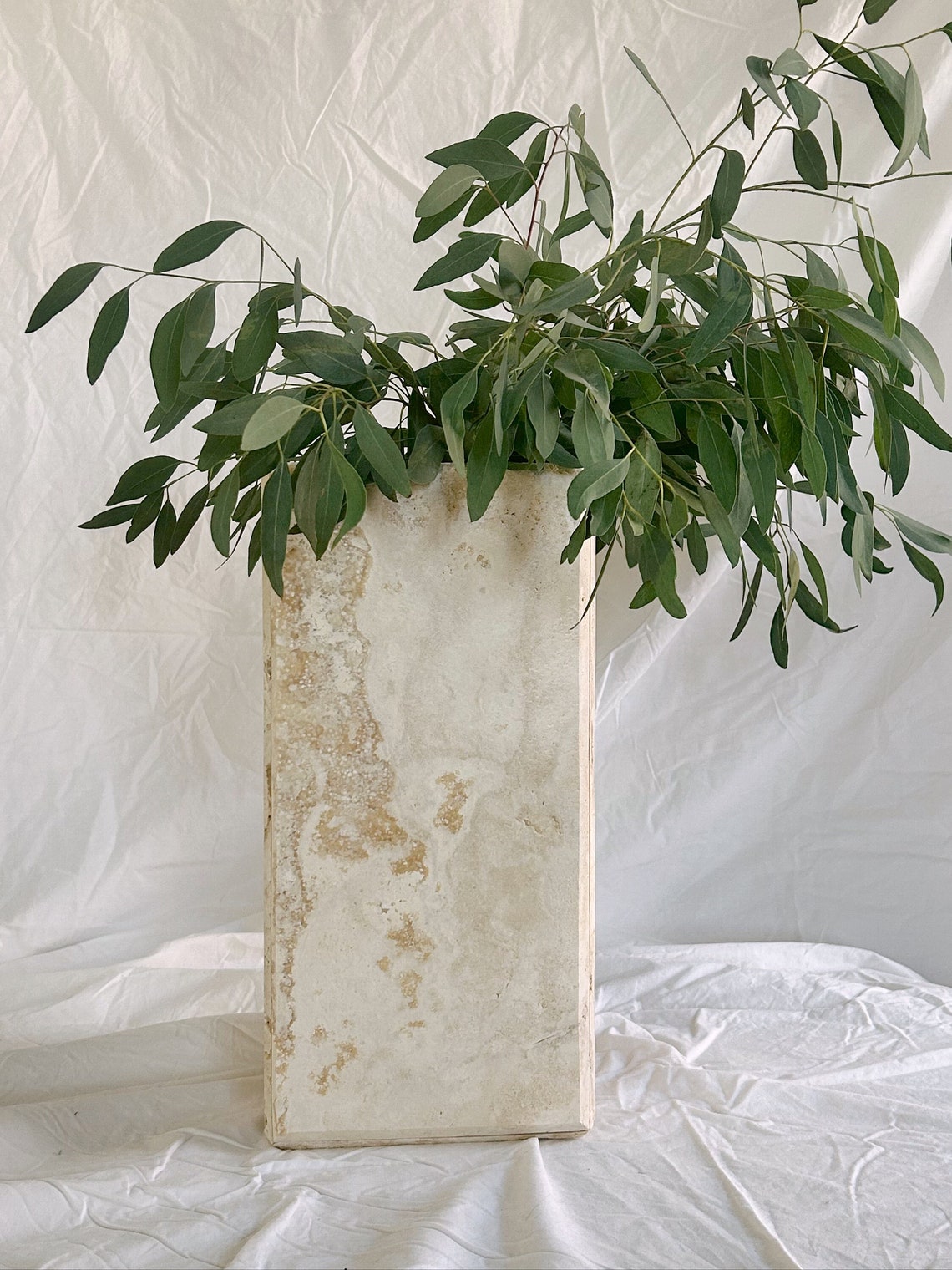 Large Travertine Vase - Etsy