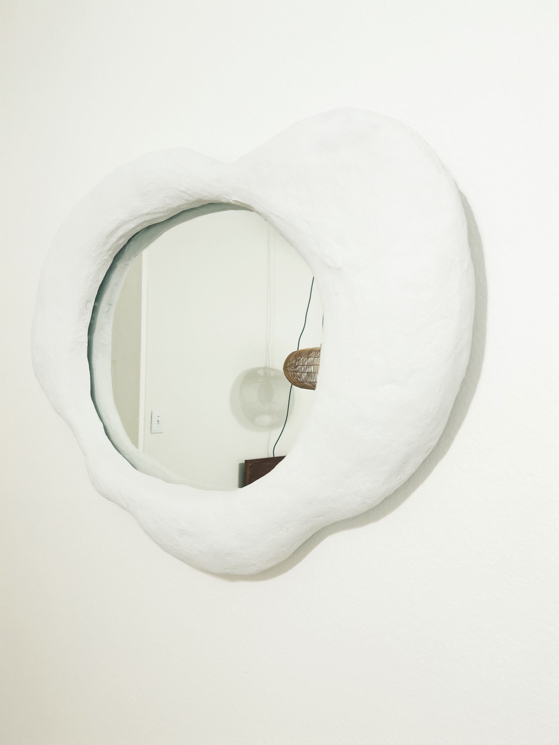 Large Oval Plaster Mirror - Etsy