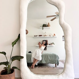 Custom Abstract Plaster Floor Mirror - Etsy