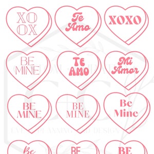 Candy Heart Svgs Valentine's Day - Etsy