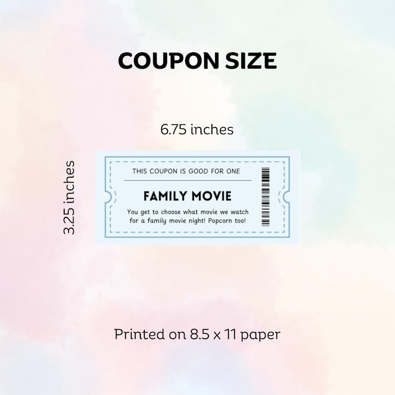 Editable Kids Reward Coupons | Customizable Coupon Template for Teens ...