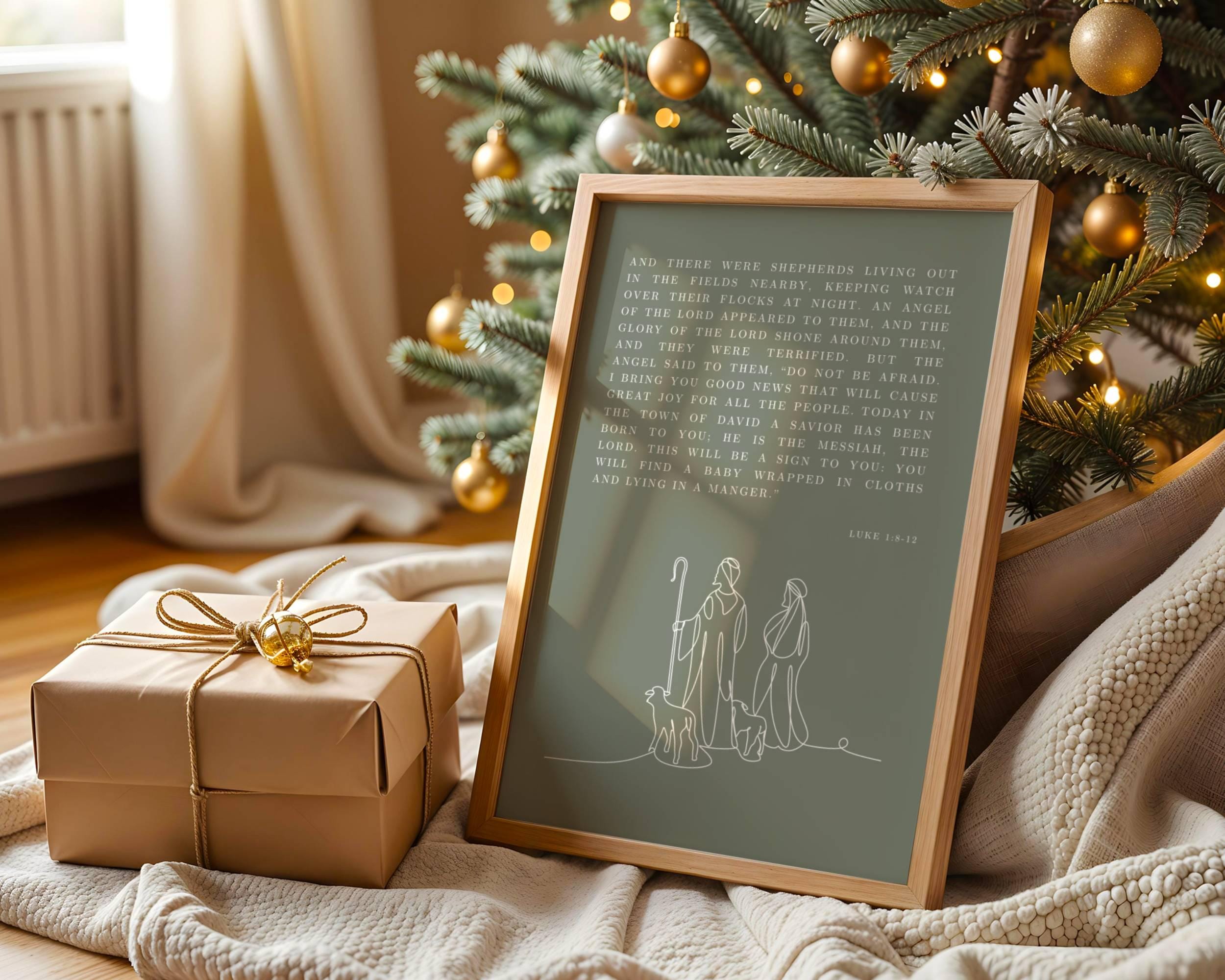 Christmas Story Bible Verse Printable for Christian Holiday Wall Art ...