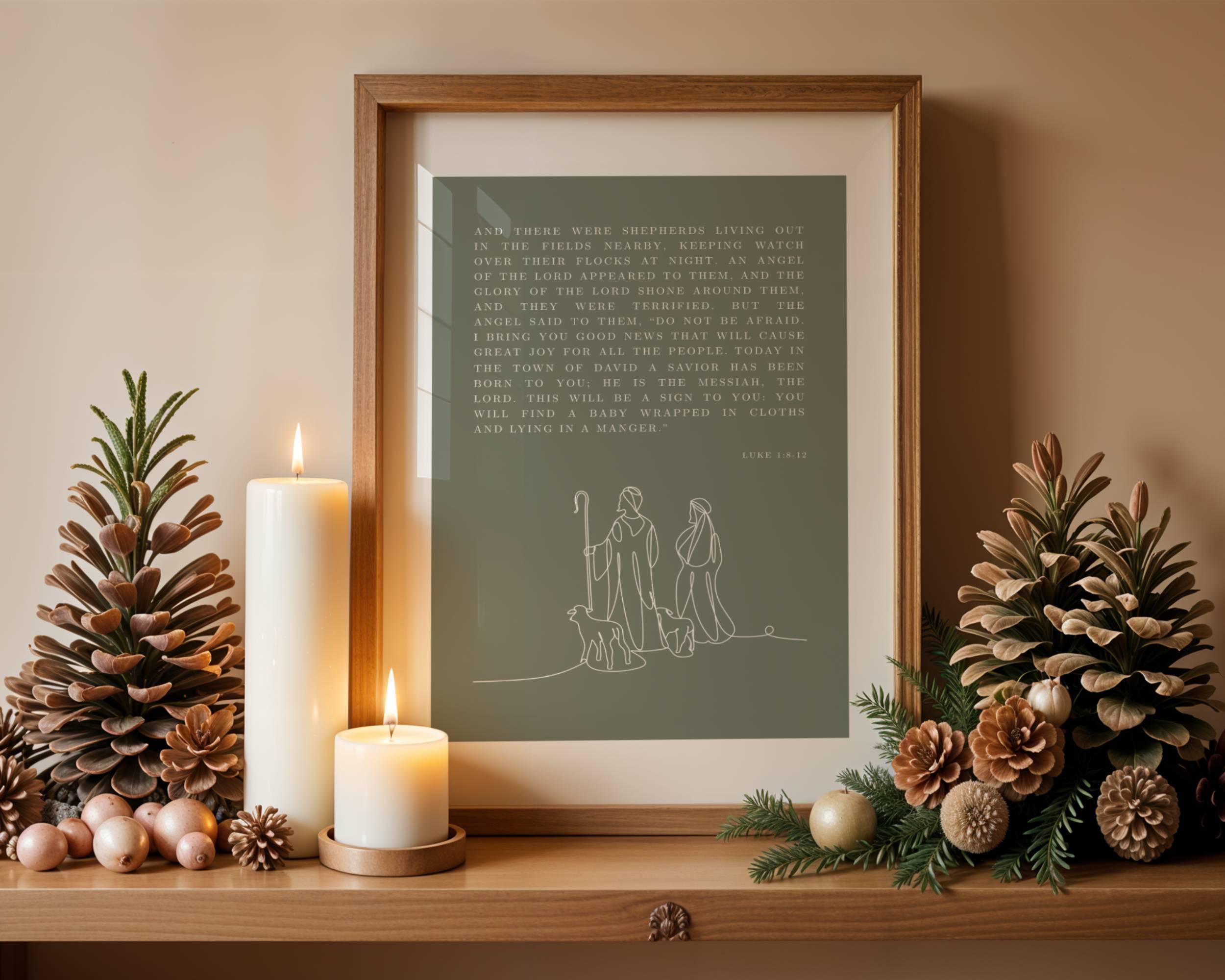 Christmas Story Bible Verse Printable for Christian Holiday Wall Art ...