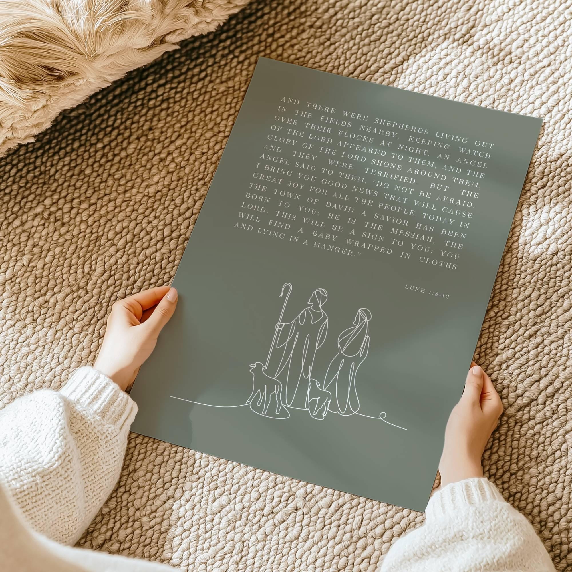 Christmas Story Bible Verse Printable for Christian Holiday Wall Art ...