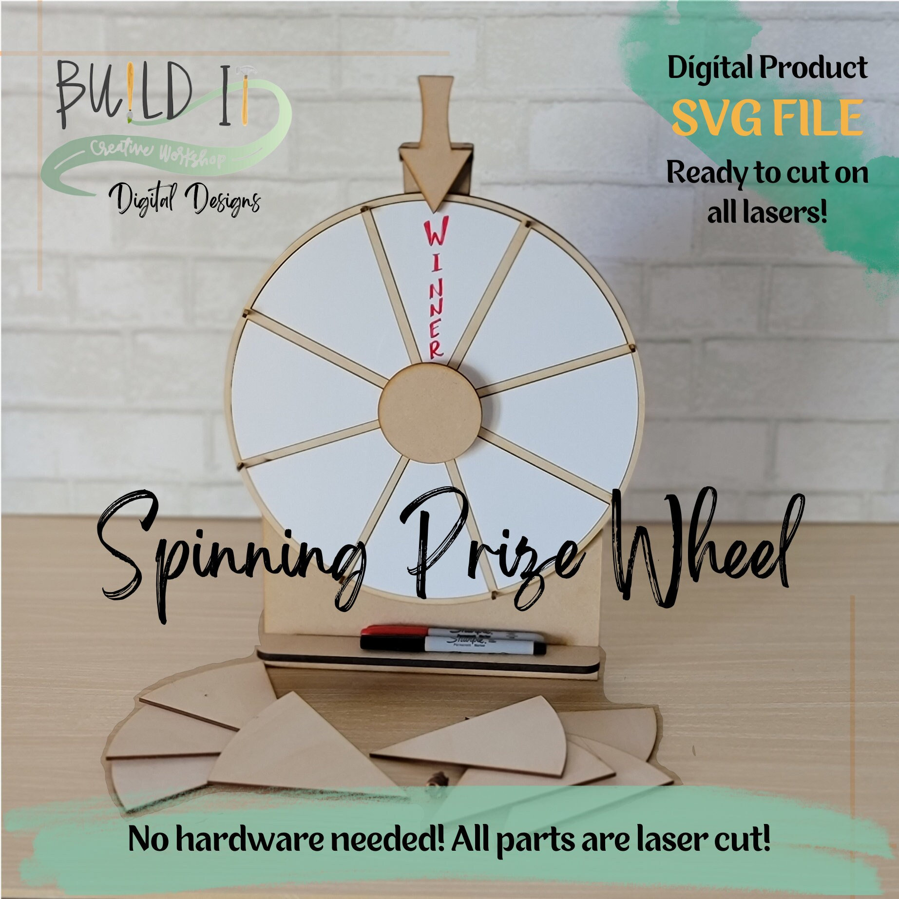 Spinning Prize Wheel - Laser Cut Design - Digital File - Etsy