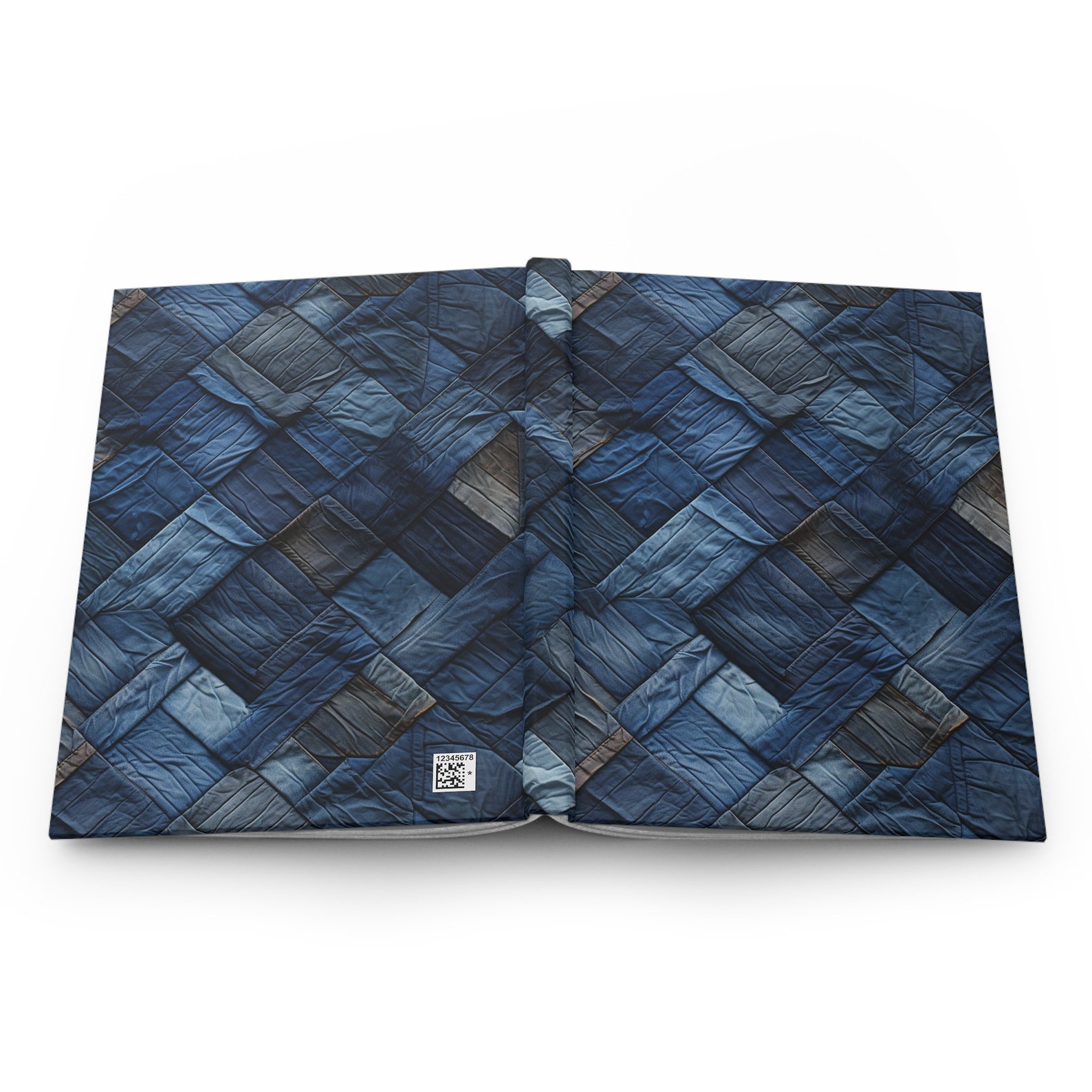 Vintage Denim Blue Jean Patchwork Pattern Matte Hardcover Journal 150 ...