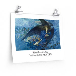 Night With Her Train of Stars Angel Cherubs Sky Edward Robert Hughes ...