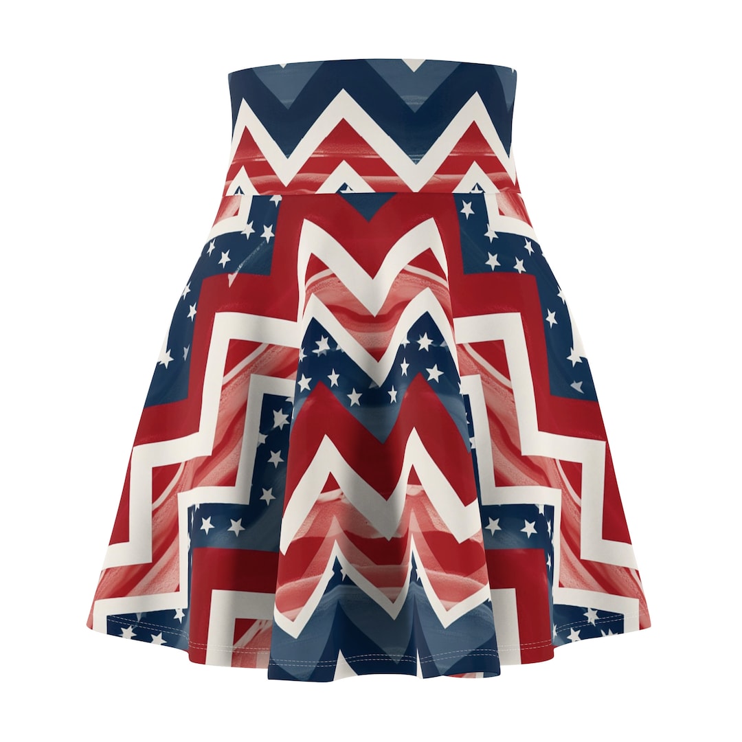 Patriotic Vintage Inspired Red White Blue Chevron Pattern Polyester ...
