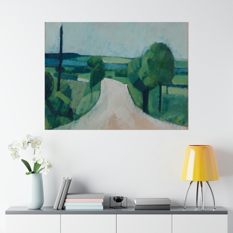 Road Near Fåborg on Funen Vintage Danish Landscape Art Harald Giersing ...