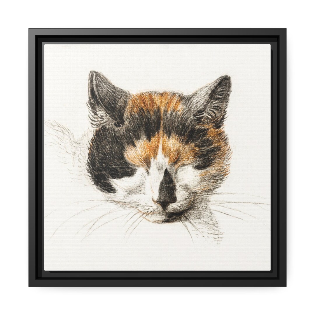 Calico Cat Head Closed Eyes Vintage 19th Century Jean Bernard Art ...